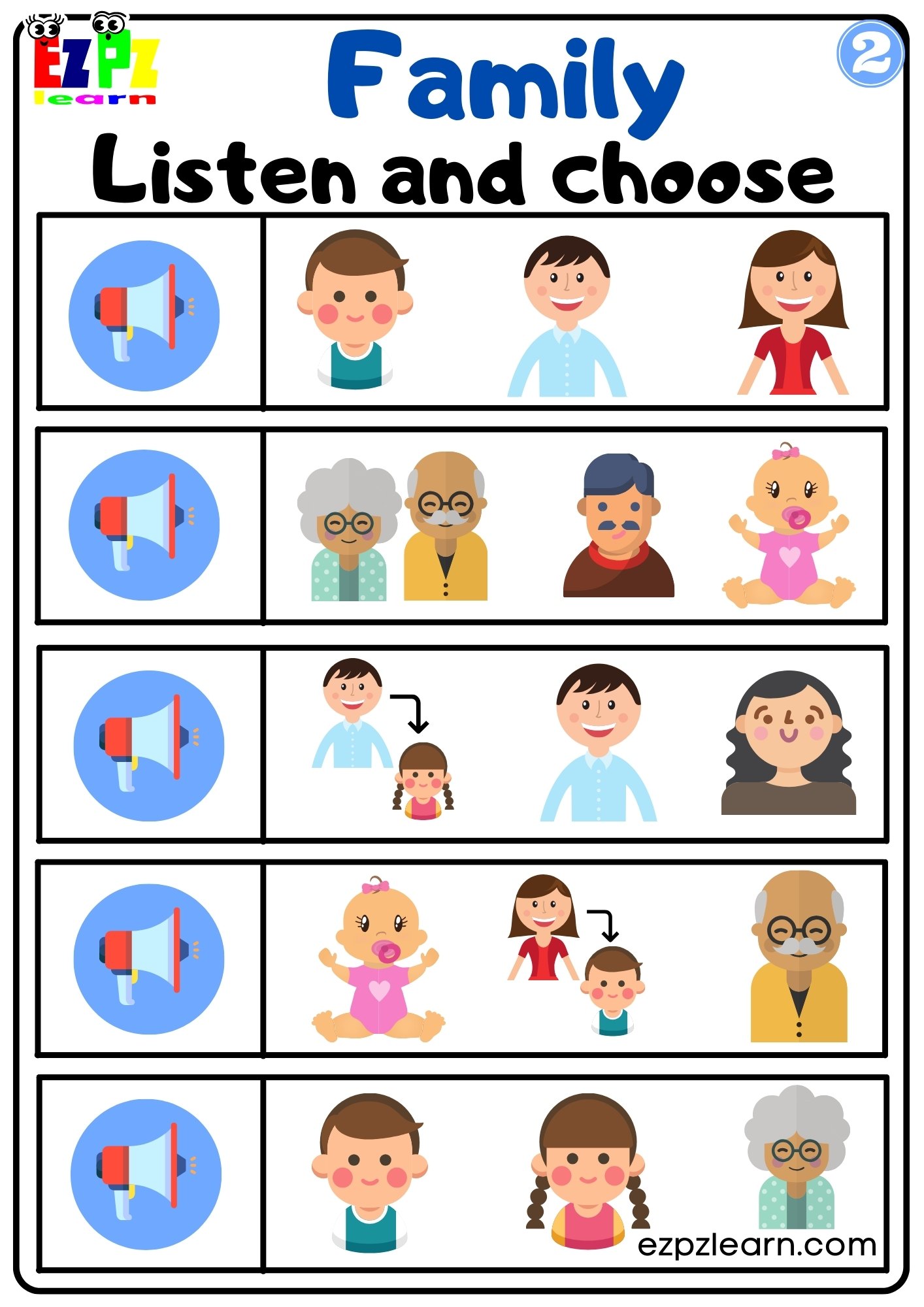 Family Vocabulary Interactive Worksheet Listen And Choose The Correct Family Vocabulary Interactive Worksheet Listen And Choose The Correct